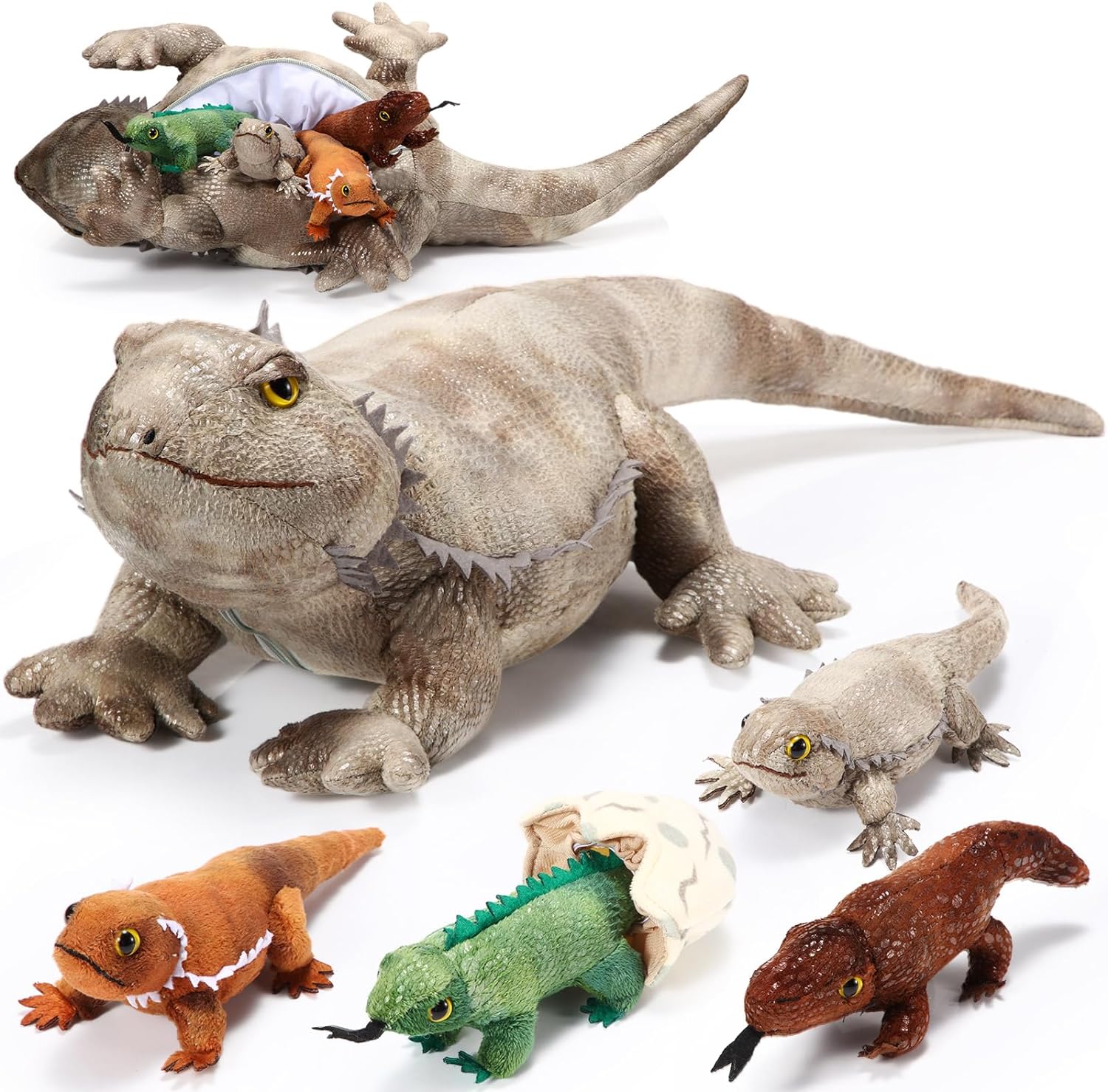 5 Pieces Bearded Dragon Lizard Plush Toy - Lizard Prince